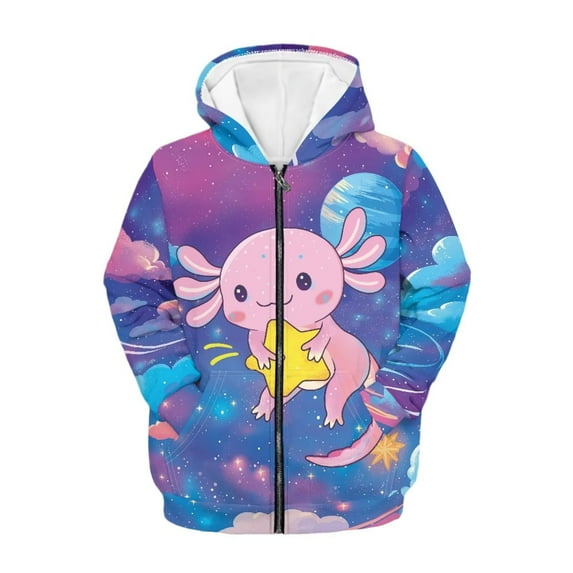 chaqlin Cute Hoodies for Teen Girls Trendy Axolotl Zip up Hoodie Cute ...