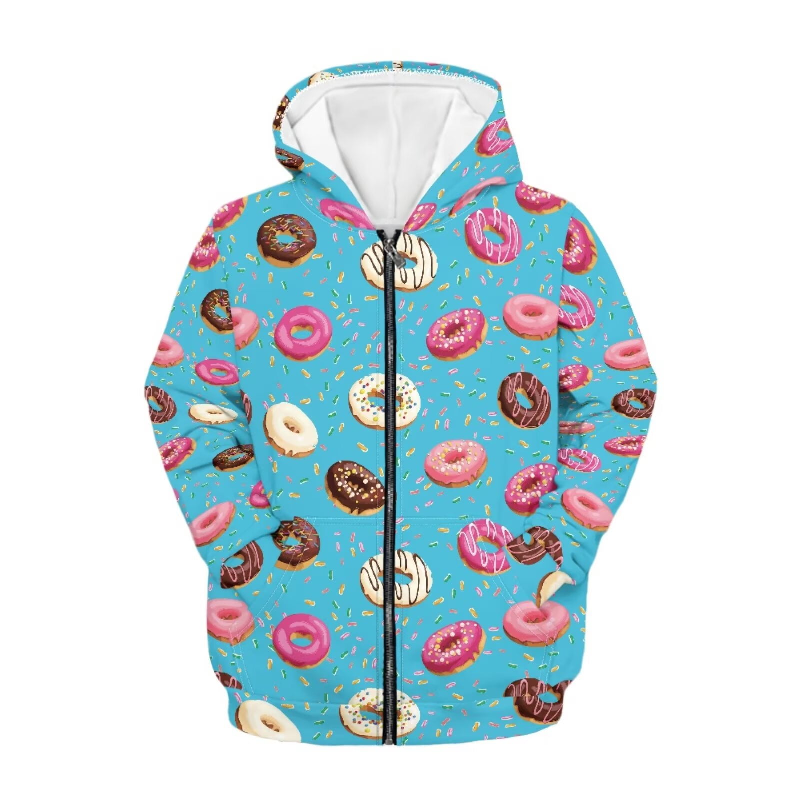 chaqlin Girls Donut Hoodies Size 8-10 Kids Zip Up Hooded Coat ...