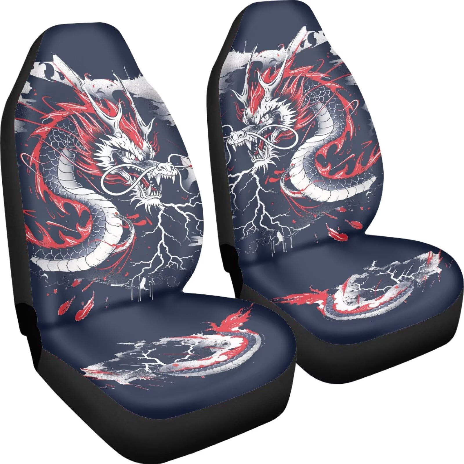 chaqlin Dragon Front Car Seat Cover 2 Pcs Seat Covers Protector Car ...