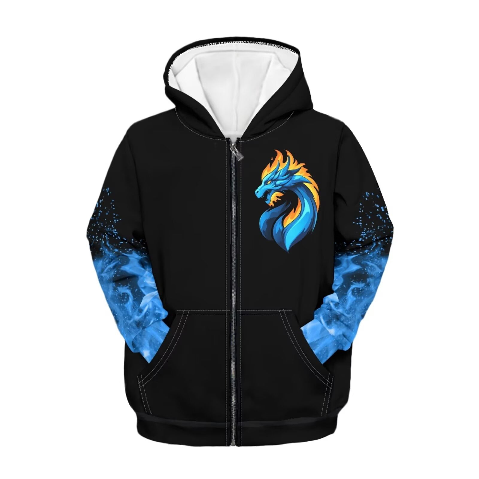 chaqlin Dragon Hoodies for Boys 11-13 Zip Up Hooded Sweatshirts Blue ...