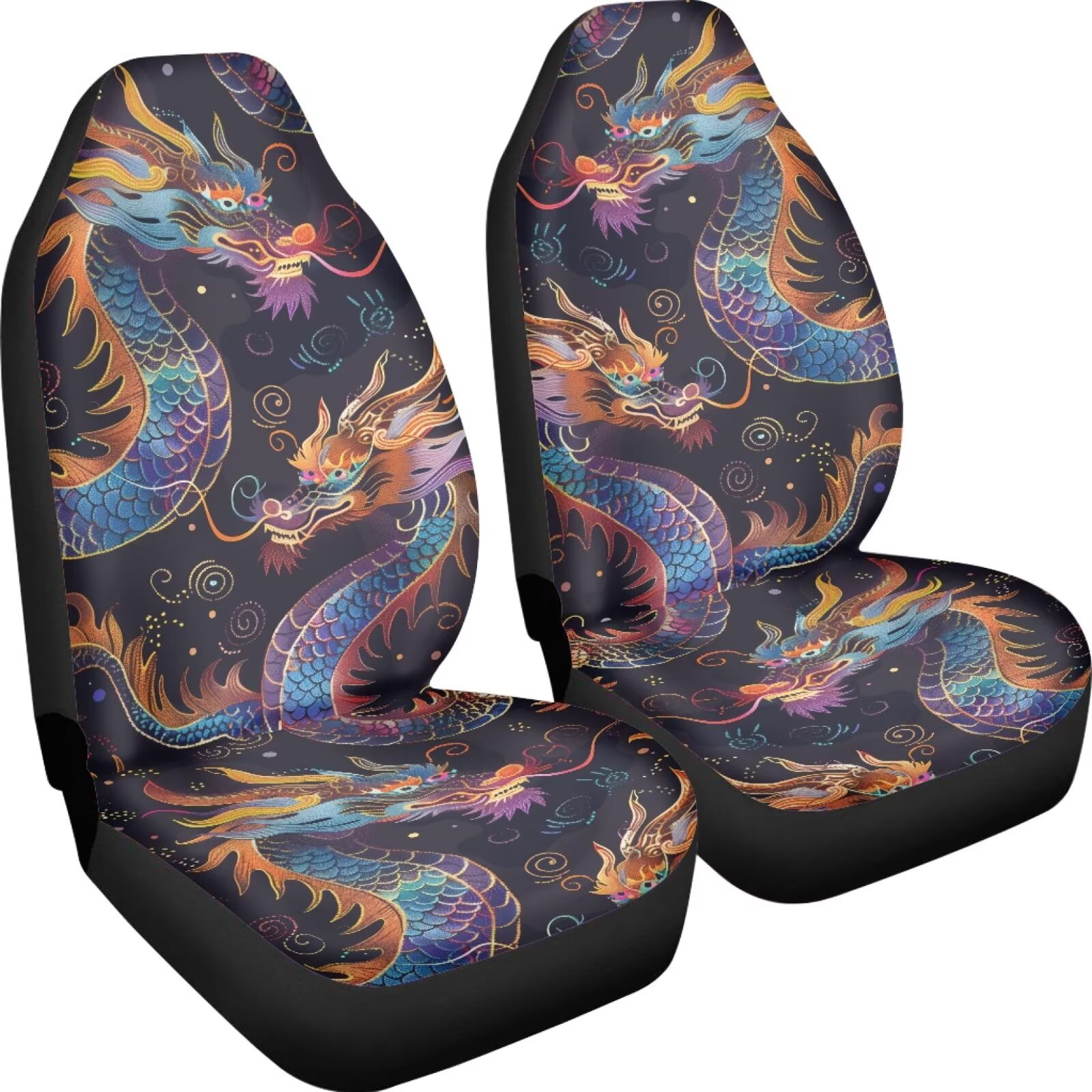 chaqlin Dragon Seat Cover for Cars 2 Pcs Auto Interior Seat Covers ...