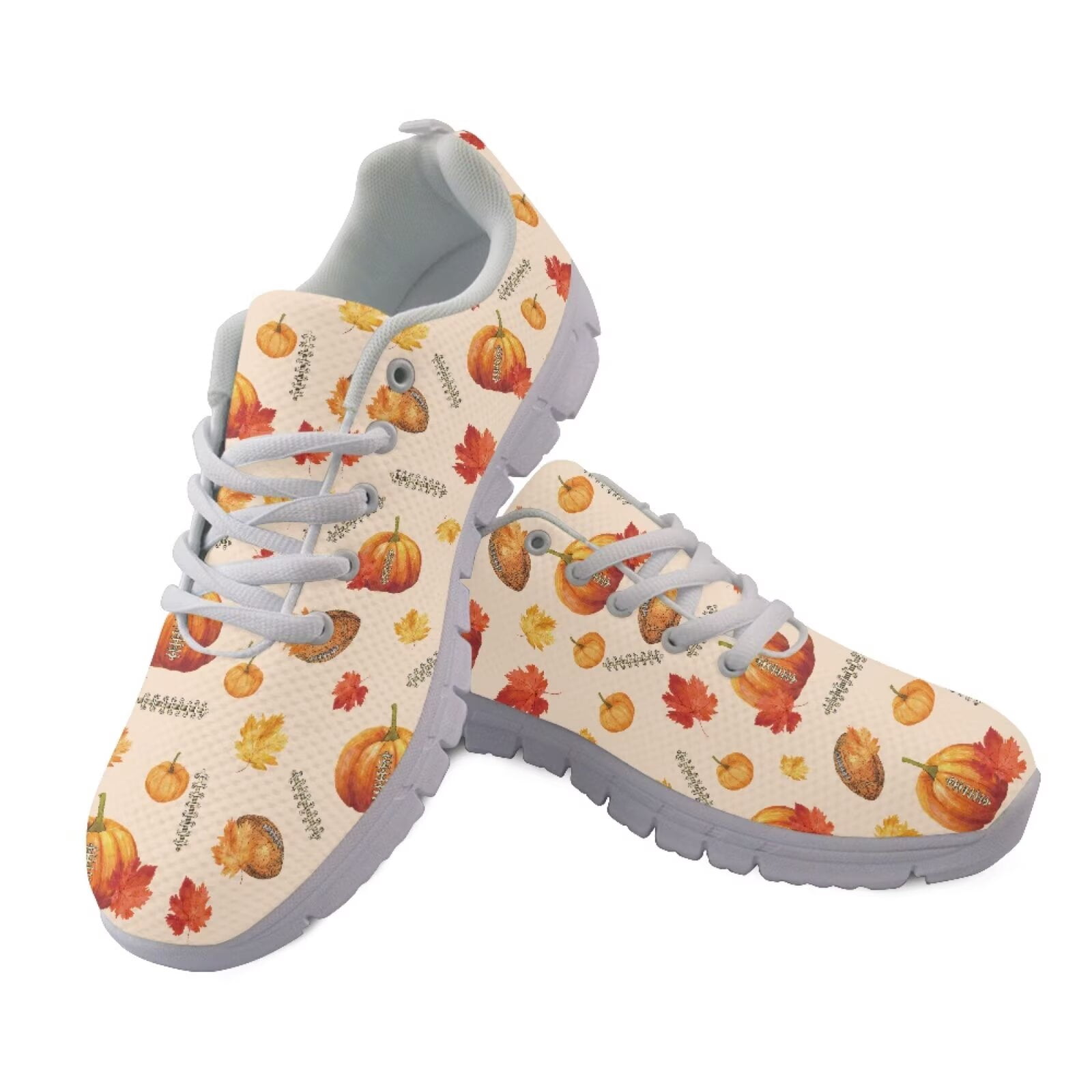 chaqlin Fall Maple Leaf Slip on Shoes for Women Size 9.5 Pumpkin Print ...
