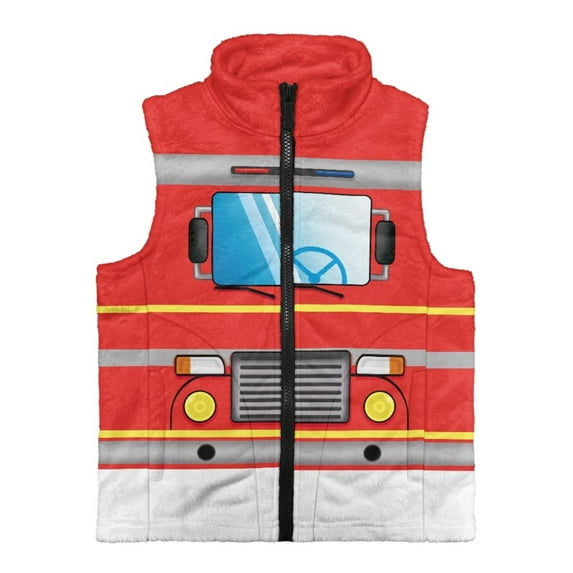 chaqlin Fire Engine Vest Jacket for Boys 4T Casual Sleeveless Winter ...
