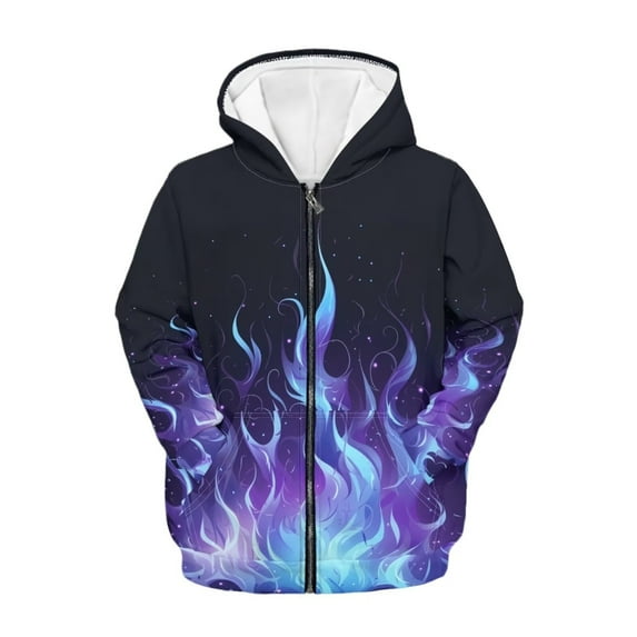 chaqlin Fire Flame Hoodies for Boys Girls Size 14-16 Soft Full-Zip ...