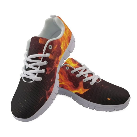 chaqlin Fire Flame Walking Shoes for Men Slip On Running Sneakers ...