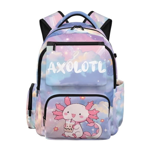 chaqlin Funny Axolotl Kids School Backpack for Girls Lightweight ...
