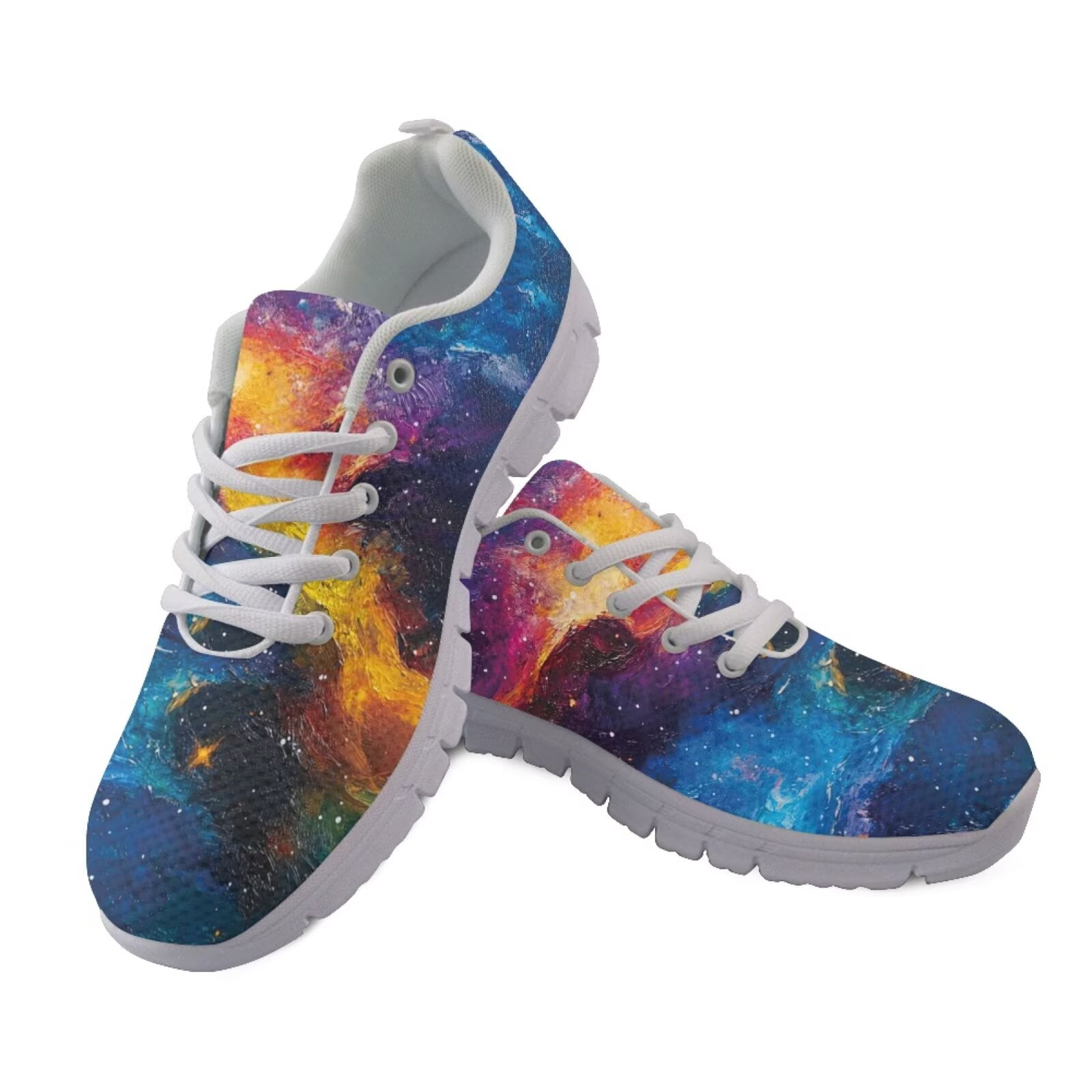 chaqlin Galaxy Shoes for Men Casual Lace Up Walking Sneakers Breathable ...