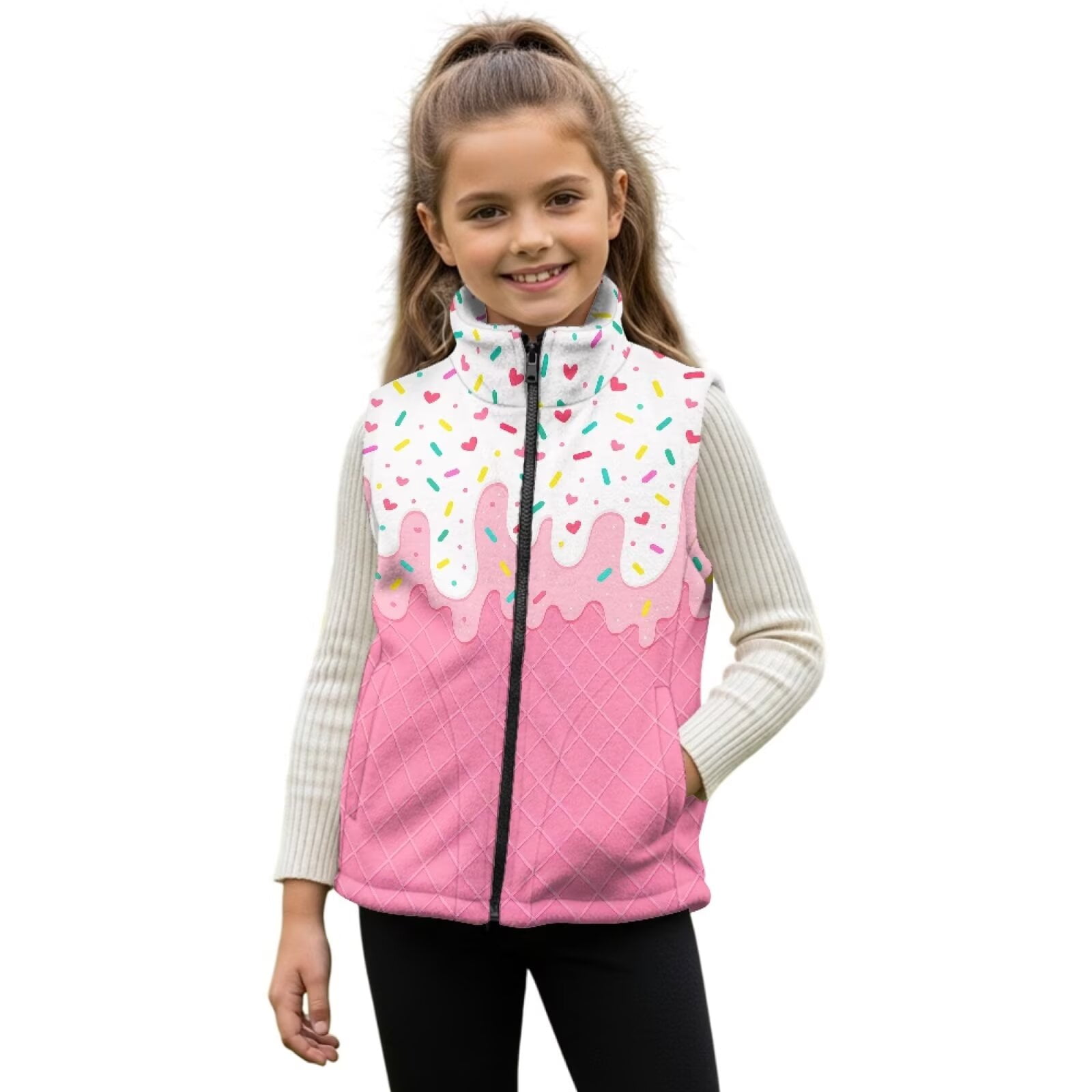 chaqlin Girls Fleece Vest Size 5-6 Cute Capybara Full-Zip Vests Coat ...