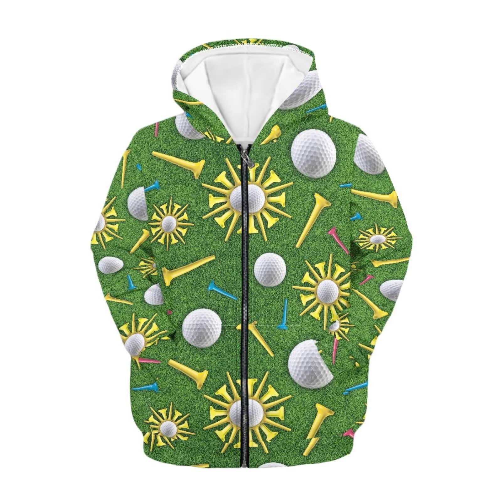 chaqlin Golf Ball Hoodies for Boys 14-16 Full-Zip Hoodie Sweatshirt ...