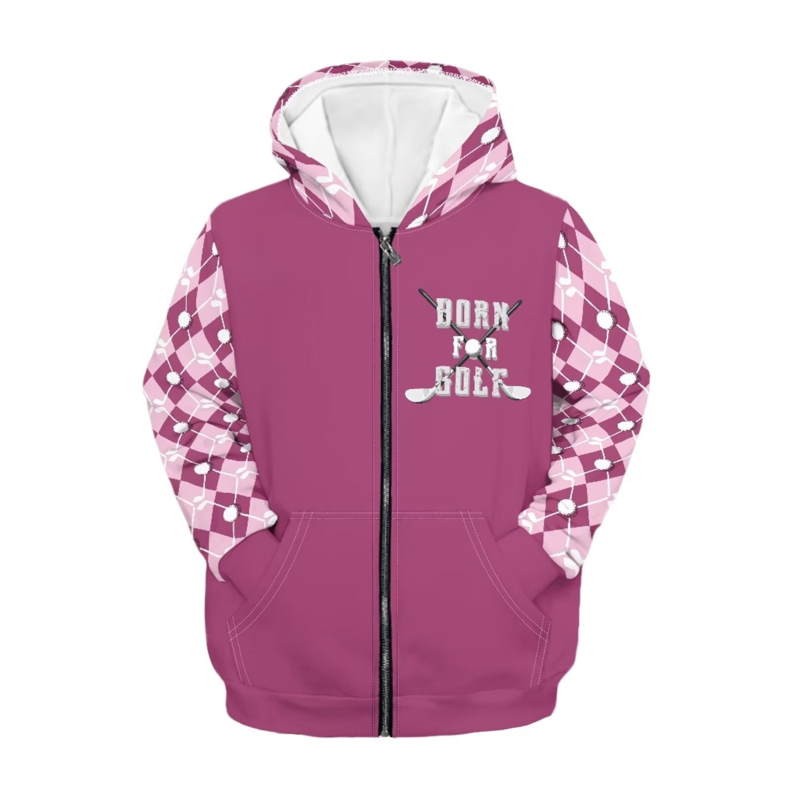 chaqlin Golf Ball Zip up Hoodies for Girls 6-7 Pink Full Zipper Hoodie ...