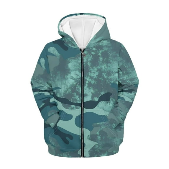 chaqlin Green Camo Hoodies for Teen Boys Trendy Y2K Zip Up Sweatshirt ...