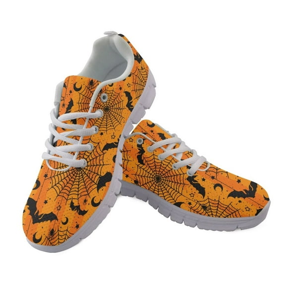chaqlin Halloween Bat Spider Web Shoes for Women Men Size 7 Breathable ...