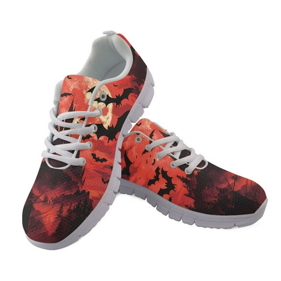 chaqlin Halloween Bats Sneakers for Women Men Size 6 Casual Lace Up ...