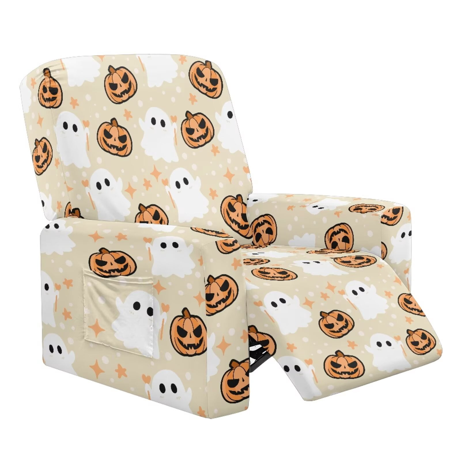chaqlin Halloween Funny Pumpkin Ghost Star Lounger Cover Orange ...