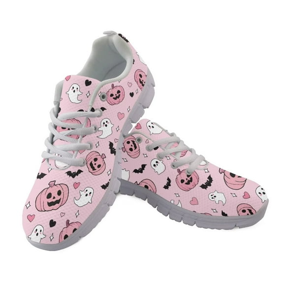 chaqlin Halloween Ghost Pumpkin Sneakers for Women Size 6 Lace Up ...
