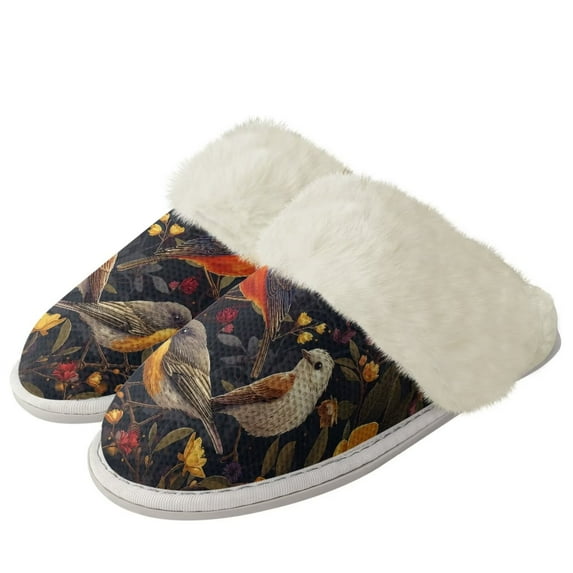 chaqlin- Hummingbird House Shoes for Women Indoor Outdoor Slip on Fuzzy ...