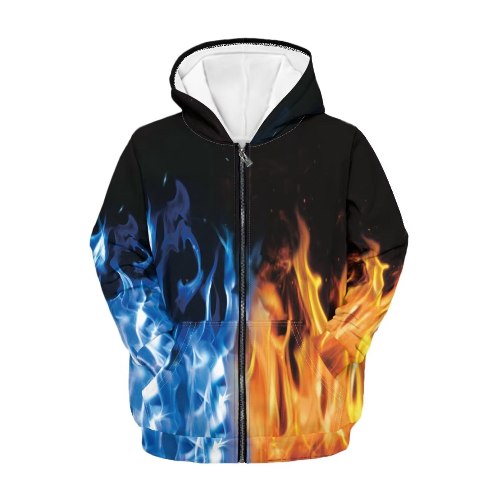 chaqlin Ice Fire Flame Hoodies for Boys 14-16 Long Sleeve Hoodies ...