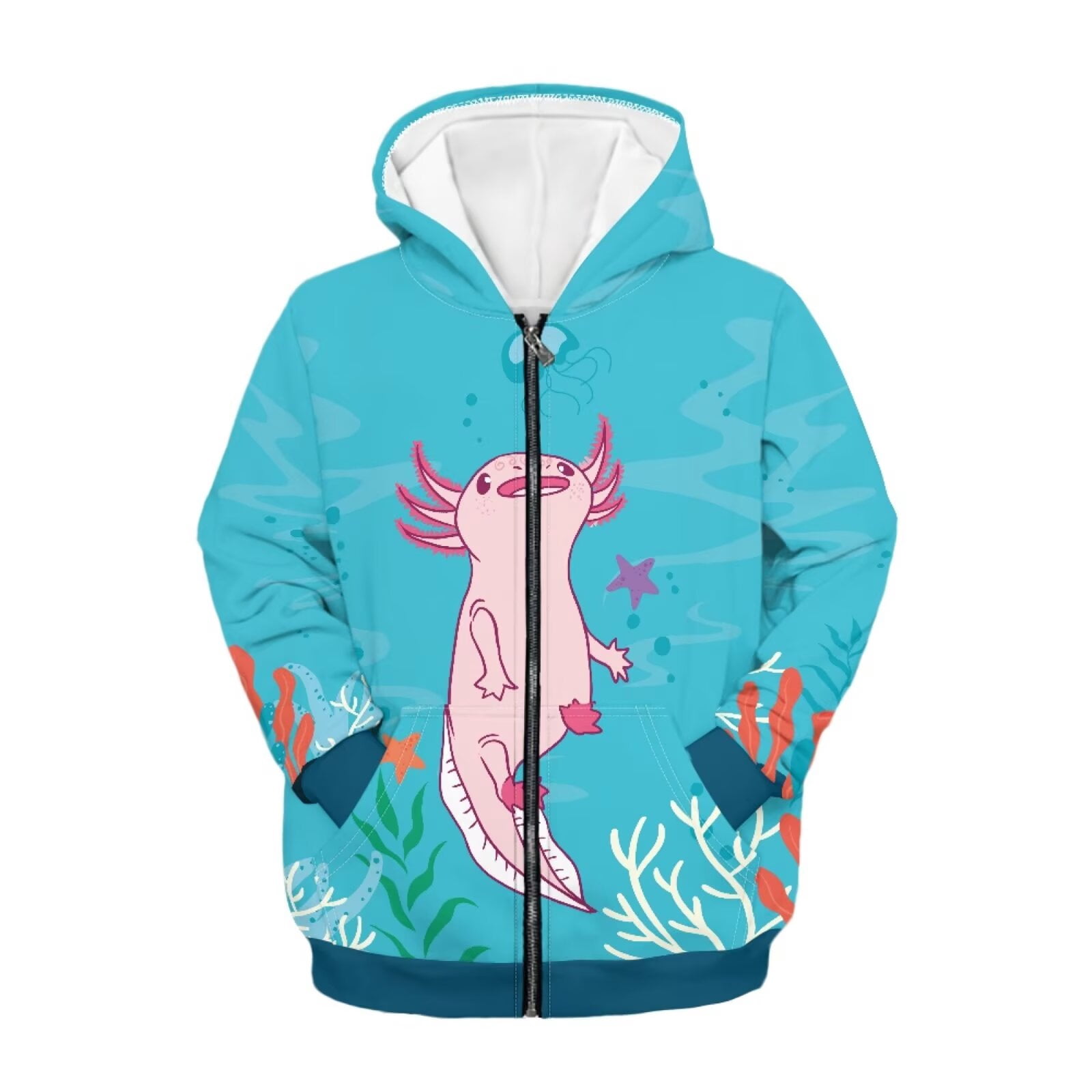 chaqlin Kids Axolotl Hoodies Girls 14-16 Zip Up Hooded Sweatshirts Kids ...