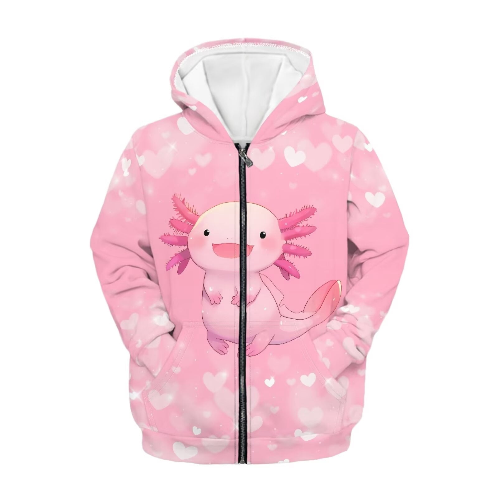 chaqlin Kids Axolotl Hoodies Girls 14-16 Zipper Hooded Sweatshirt ...