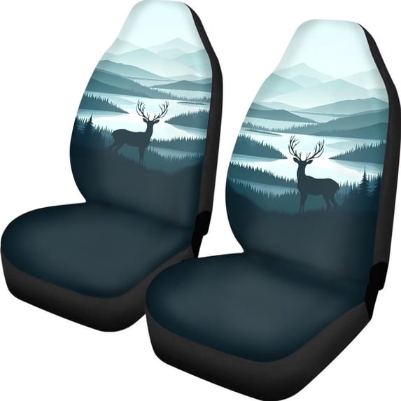 chaqlin Landscape Deer Car Seat Covers for Women Men 2 PCS Auto Front ...