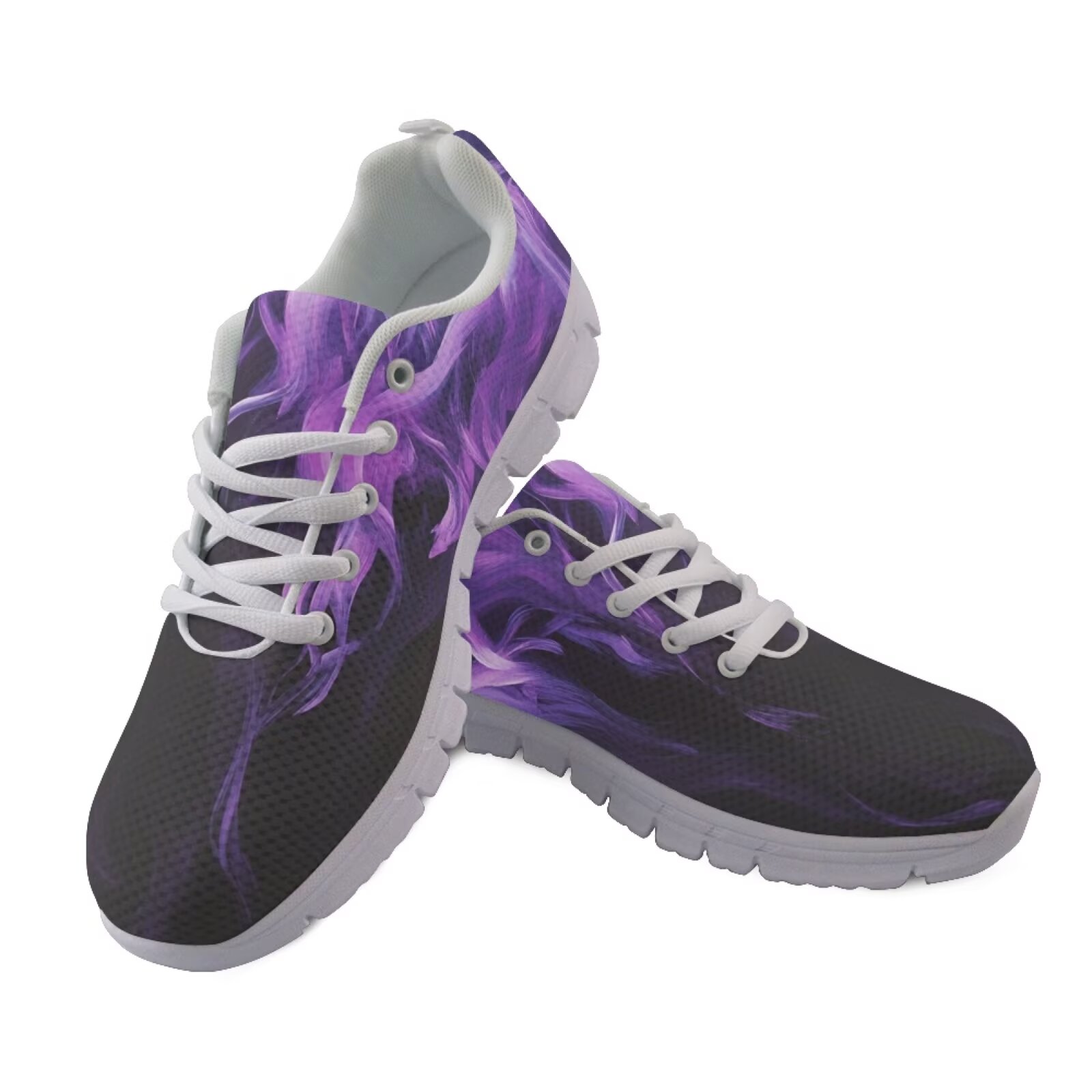 chaqlin Mens Purple Fire Flame Shoes Size 4.5 Casual Lace Up Running ...