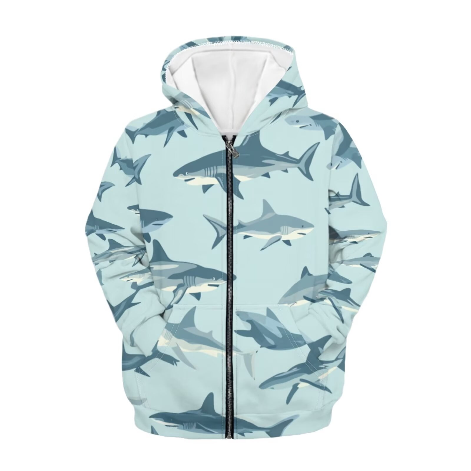chaqlin Sharks Hoodies for Boys Girls Trendy Y2K Zip Up Hoodie Kids ...