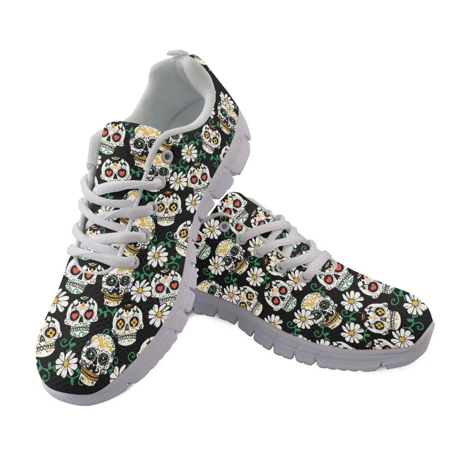 chaqlin Skeleton Sneakers for Women Men Size 9.5 Lace Up Walking Shoes ...