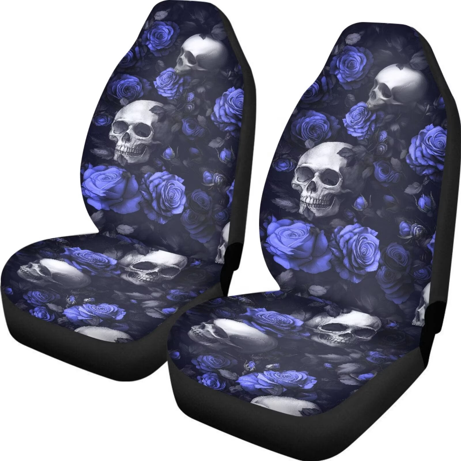 chaqlin Skull Flower Car Seat Cover for Front Seats Auto Bucket Seat ...