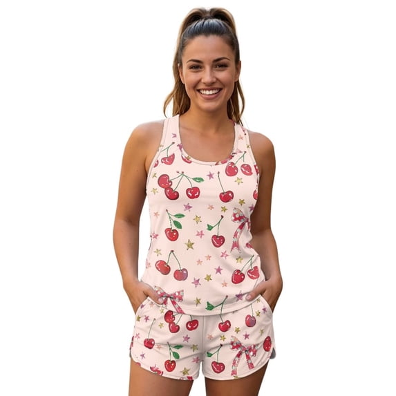 chaqlin Tankini Swimsuits Sets for Women Cherry Star Print Tummy ...