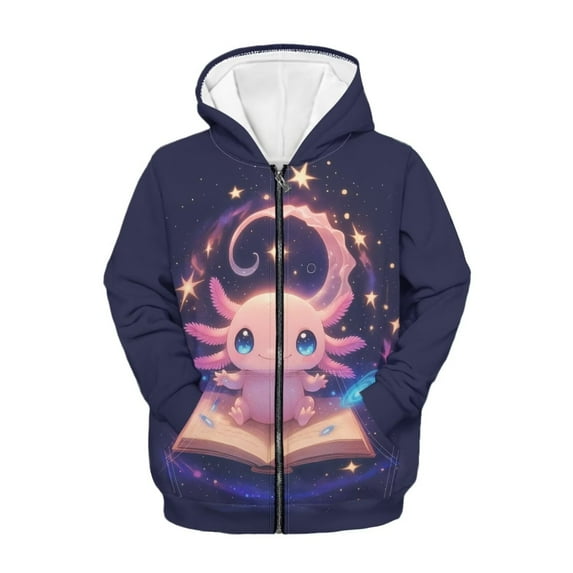 chaqlin Teen Girl Hoodies Trendy Y2K Axolotl Zip up Hoodie Kids Long ...