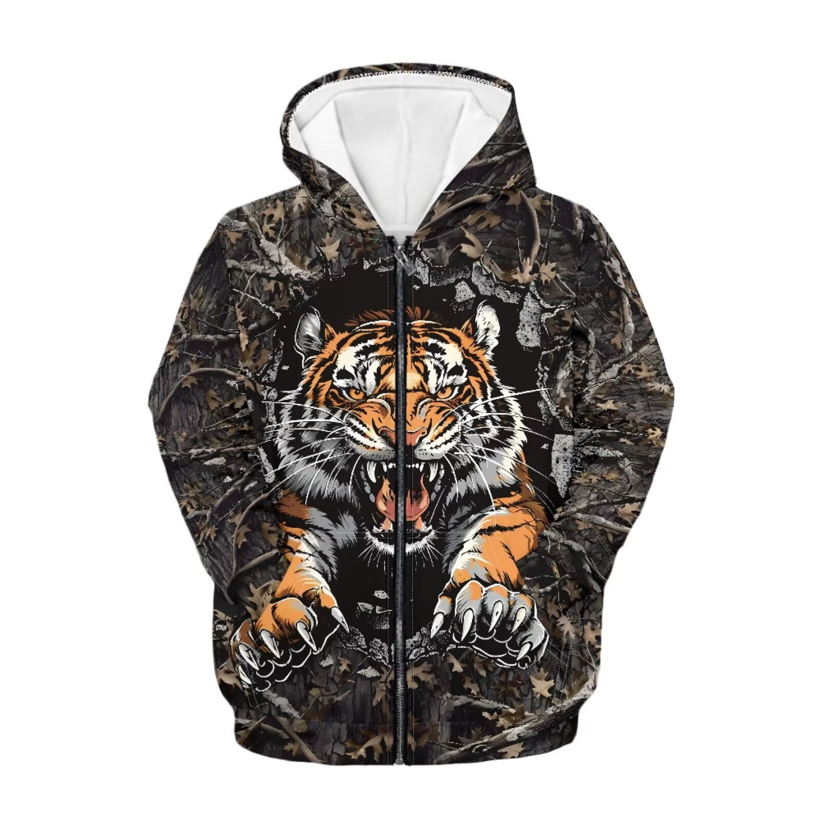 chaqlin Teen Girl Hoodies Trendy Y2K Tiger Zip Up Hoodie Kids Long ...