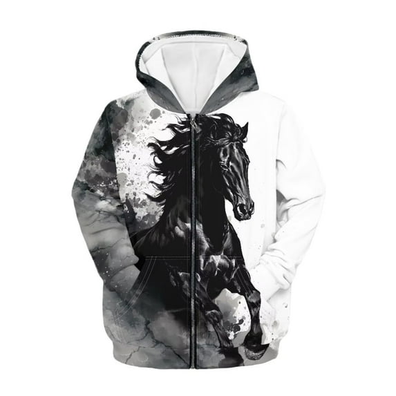 chaqlin Teen Girl Horse Hoodies Trendy Y2K Zip Up Hoodie Sweatshirt for ...