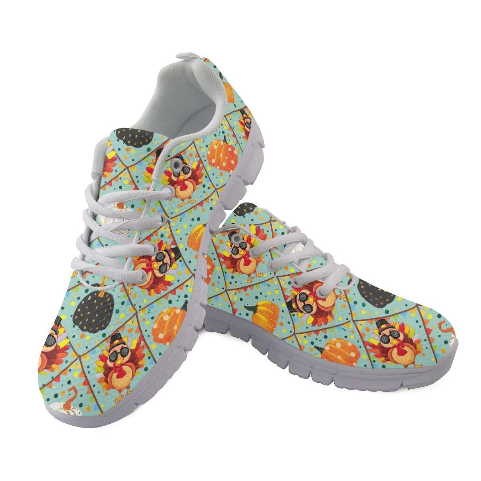 chaqlin Thanksgiving Turkey Sneakers for Women Size 11 Breathable Mesh ...