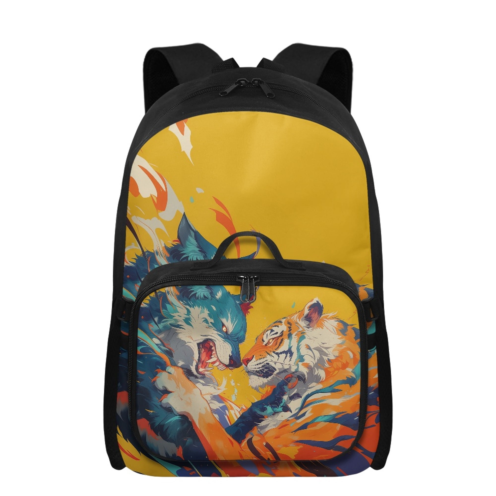 chaqlin Wolf Tiger School Backpack with Lunch Bag for Boys 8-10 17 Inch ...