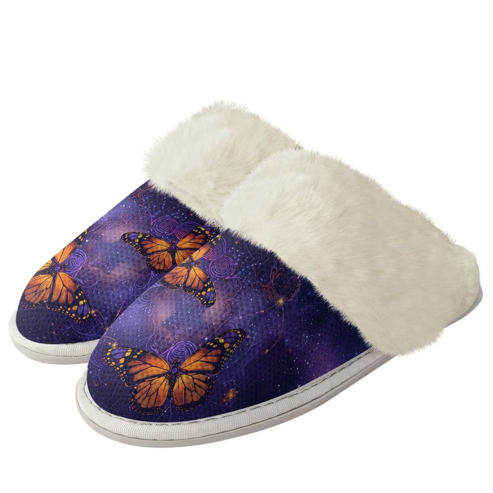 chaqlin Women's Butterfly House Slippers for Women Size 11 Galaxy Print ...