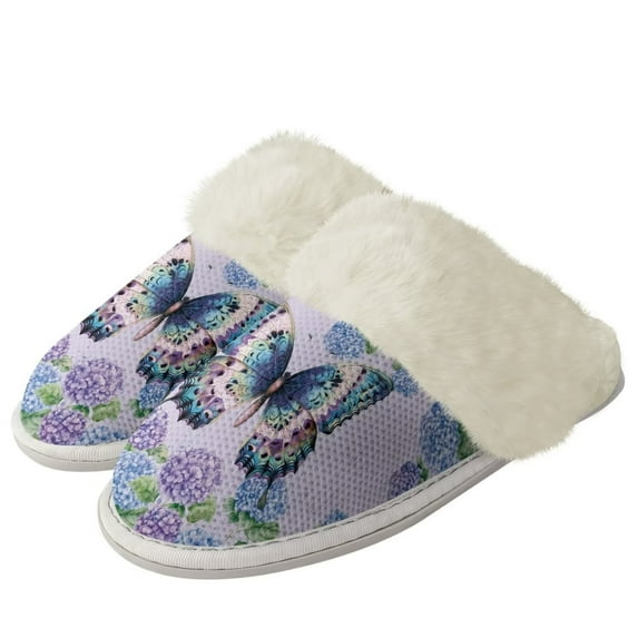 chaqlin Womens Winter Butterfly Slippers Indoor/Outdoor Warm Plush ...