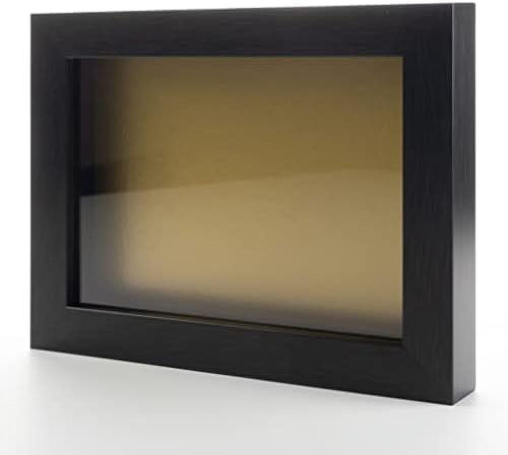 charcoal 16x20 wood shadow box display frame with acid-free backing uv ...