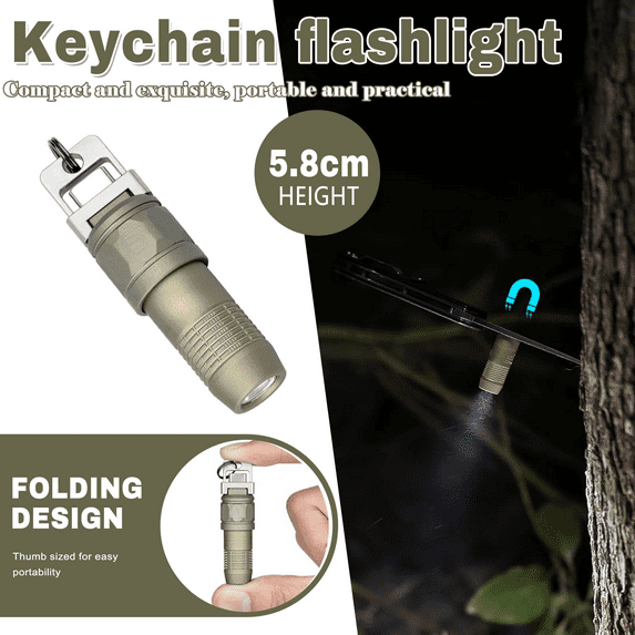 chargeable Edc Flashlight - 80 Lumens Led Keychain Light With Usb-C ...