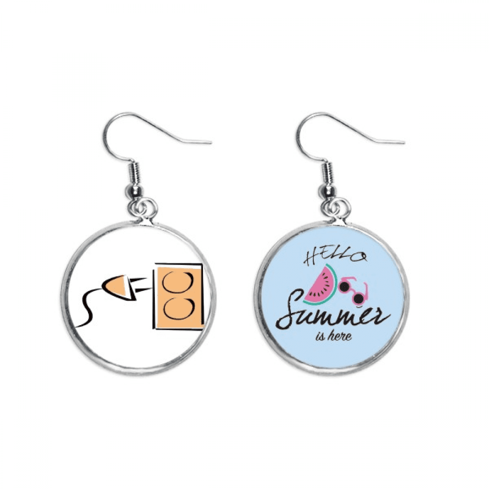 charging cable plug socket pattern earring drop summer watermelon ...
