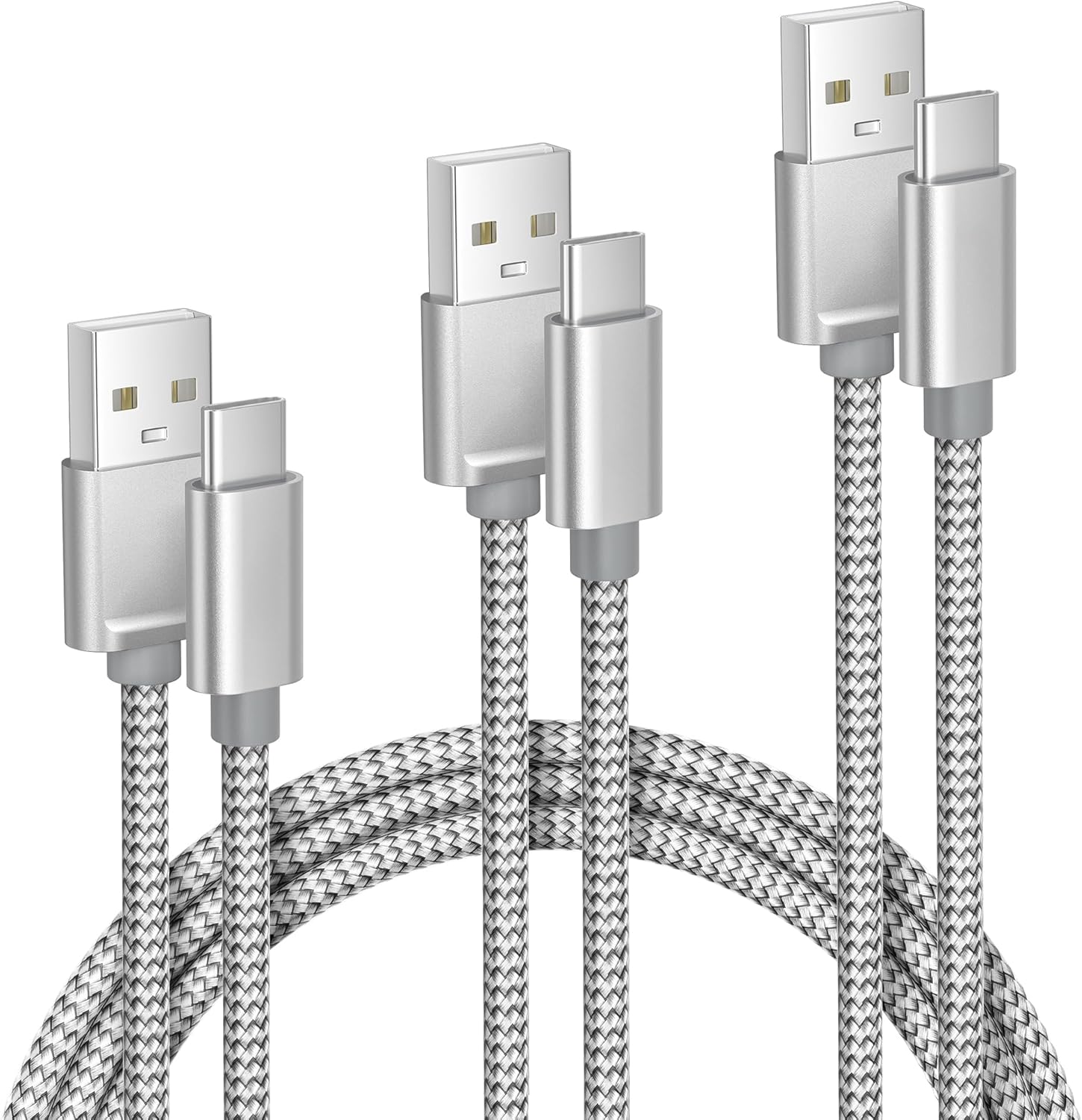 out all your charging needs with this handy three-pack of cables of ...