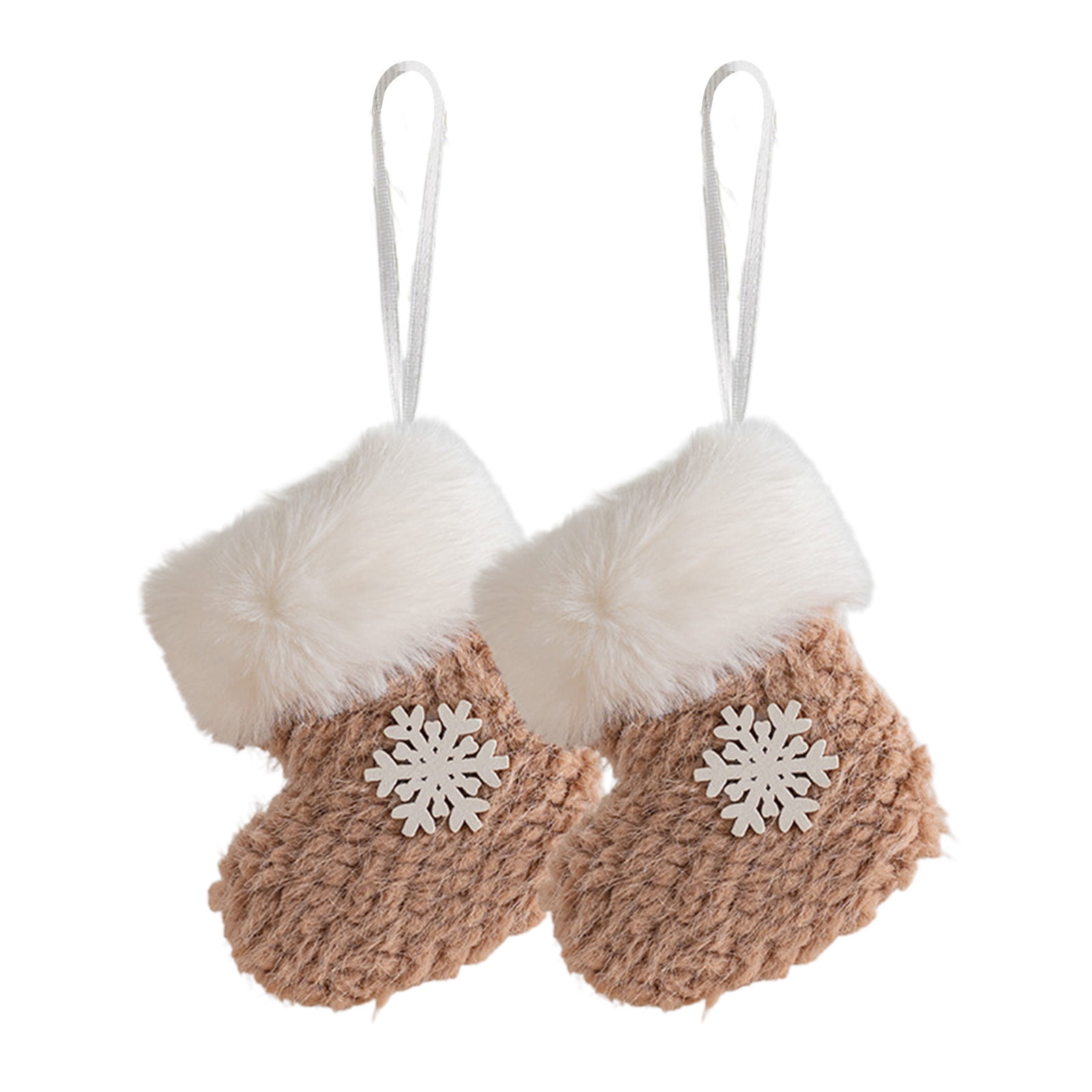 chaungfeng 2 Pcs Plush Stocking Ornaments, Mini Christmas Tree Pendants ...