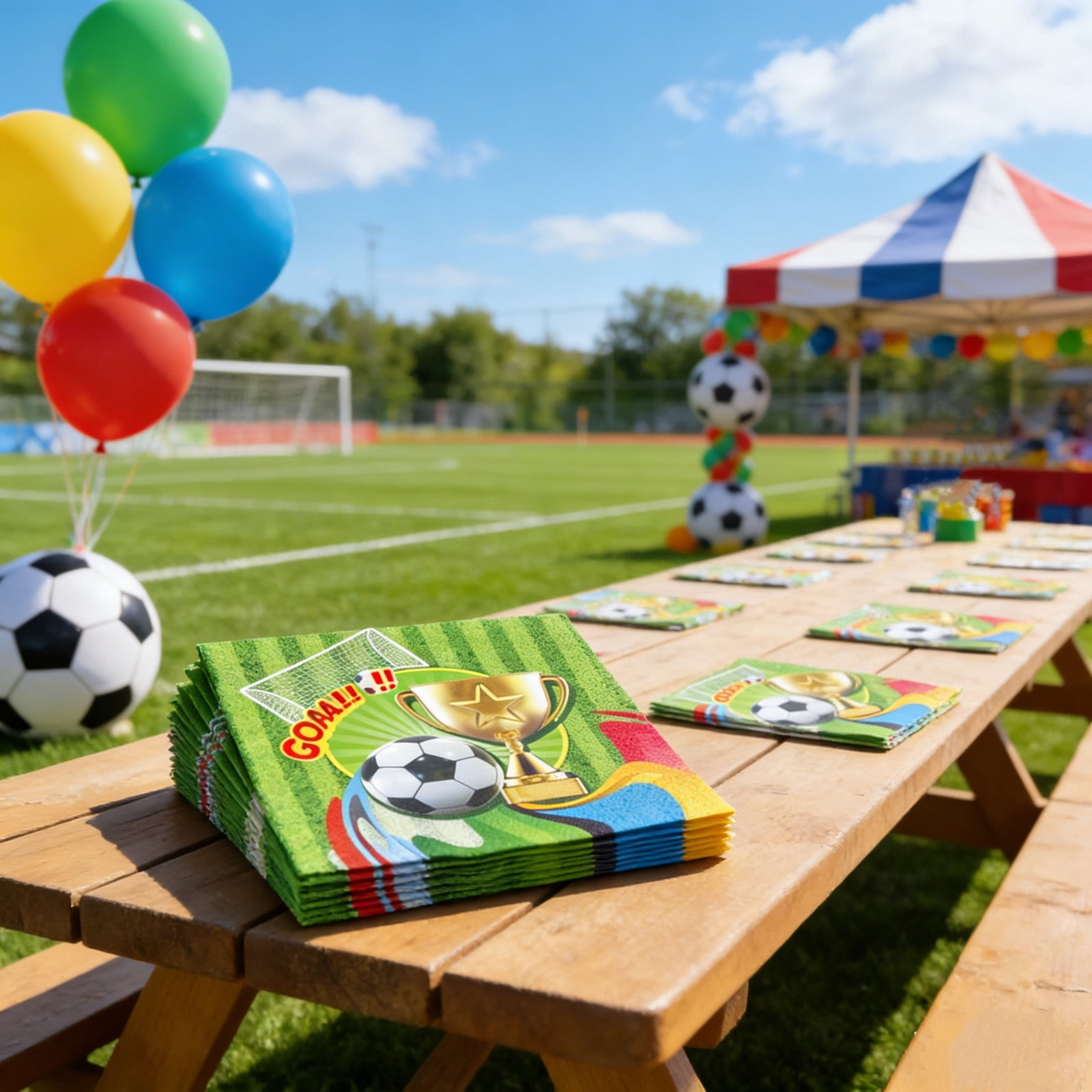 chaungfeng 20PCS World Cup Napkins,6.5 in,Football Soccor Theme Napkins ...