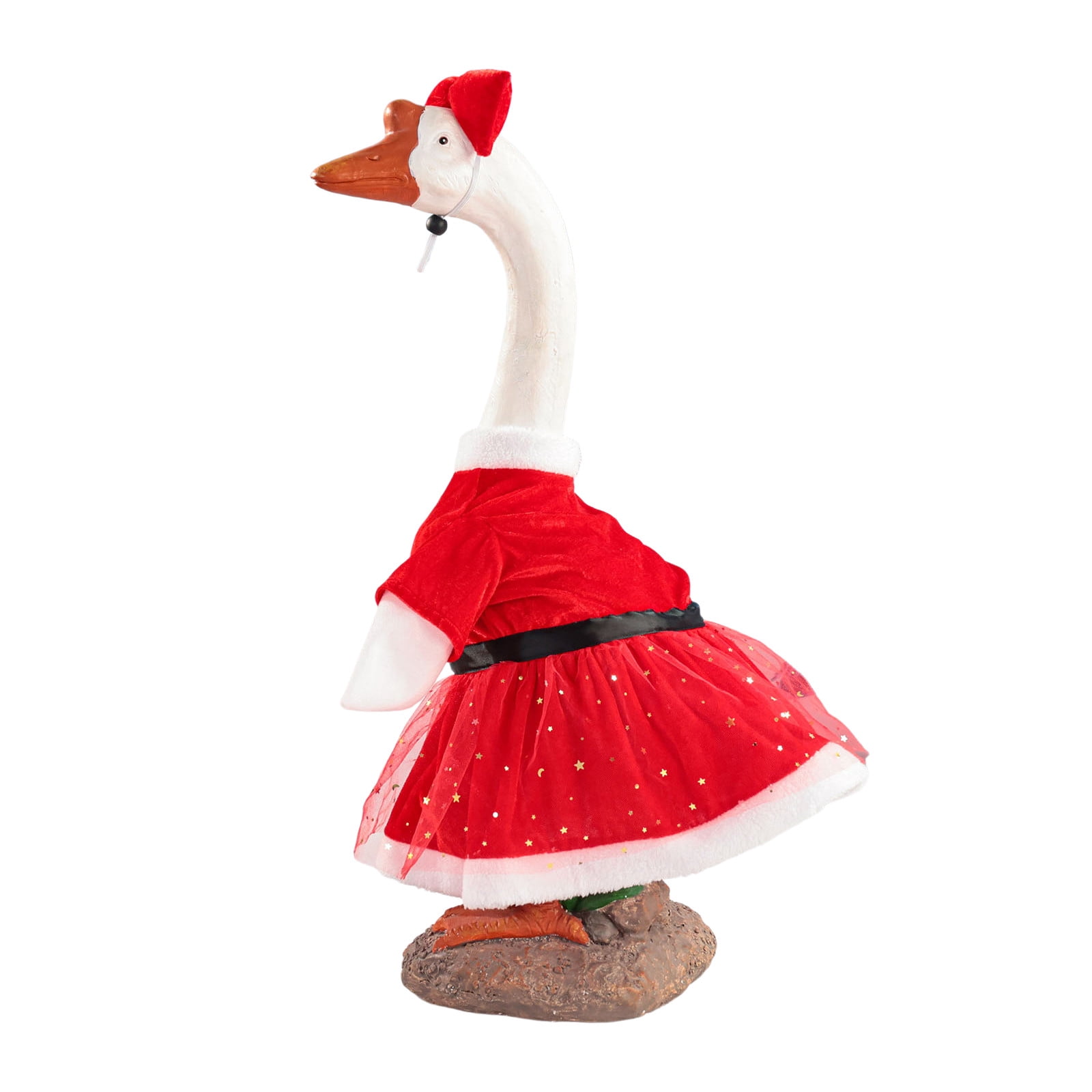 chaungfeng 23 Inches Christmas Front Porch Goose Outfits, Santa Cement ...