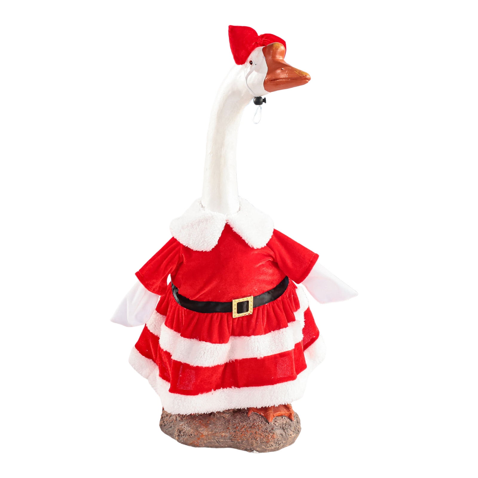 chaungfeng 23 Inches Christmas Front Porch Goose Outfits, Santa Cement ...