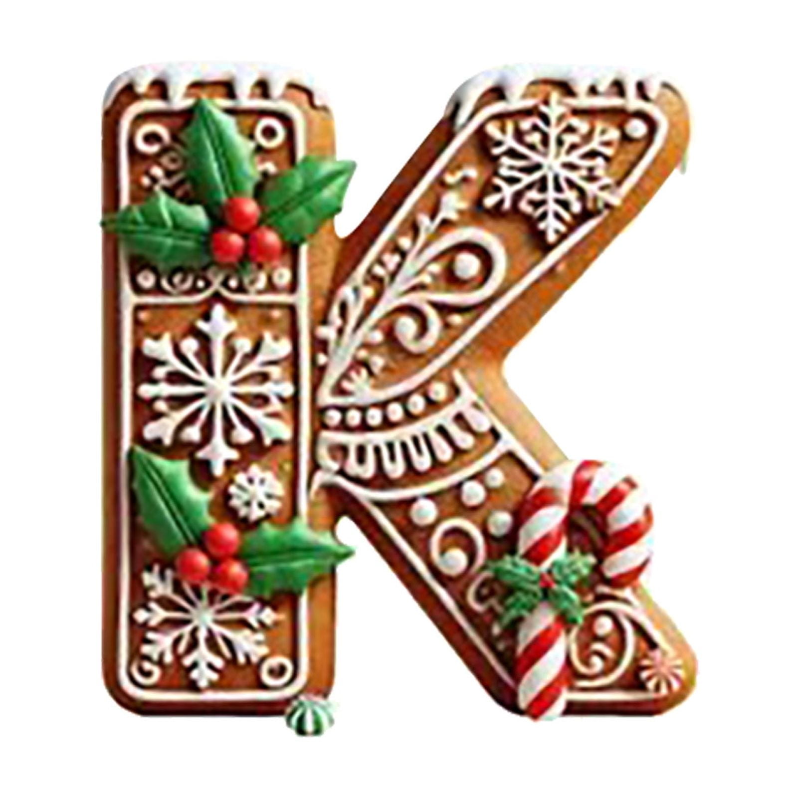 chaungfeng 26 Gingerbread Alphabet Ornaments for Christmas Tree, Candy ...