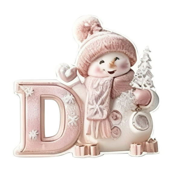 chaungfeng 26 Snowman Alphabet Ornaments for Christmas Tree, 2D Flat ...