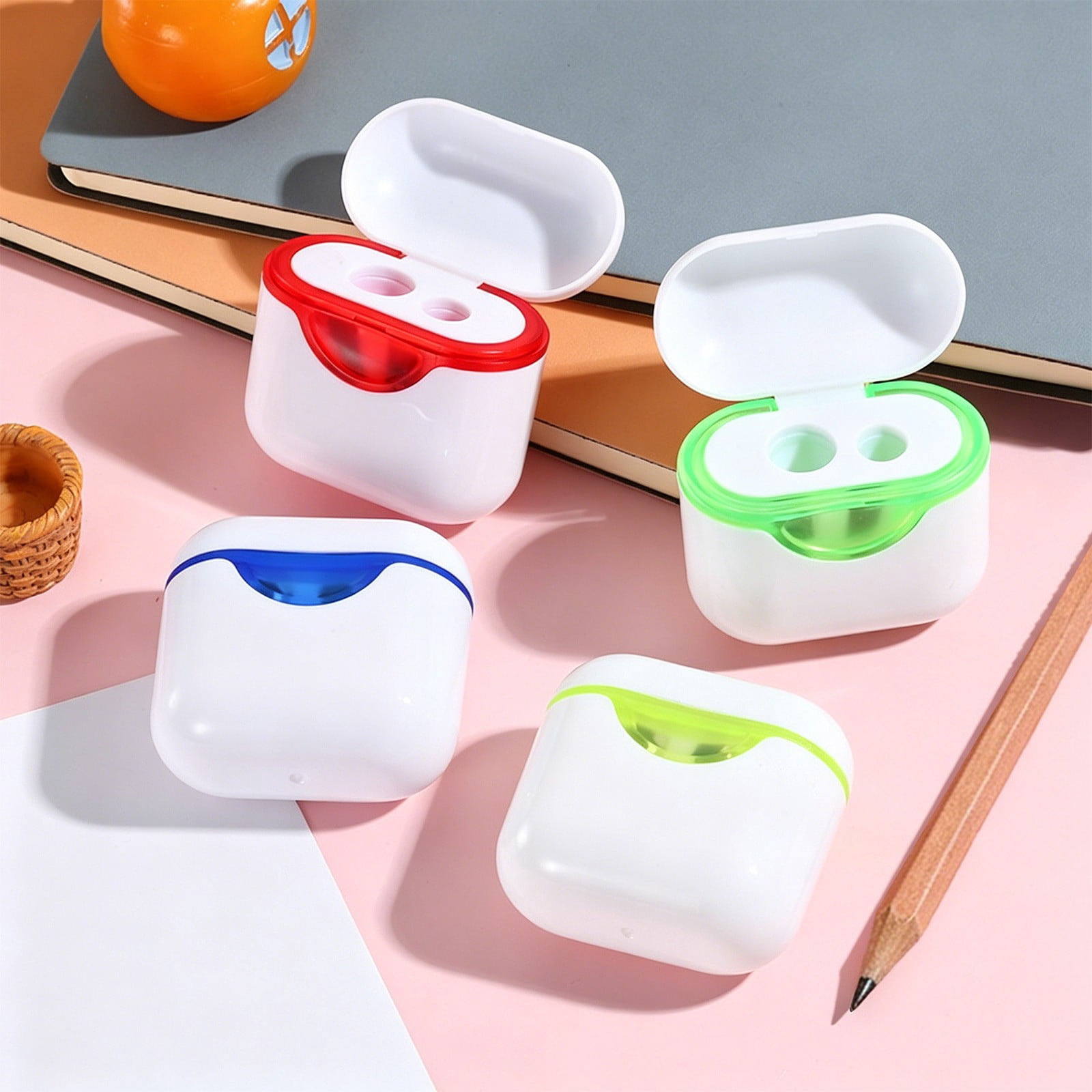 chaungfeng 4PCS Manual Pencil Sharpeners, Earphone Style Twin Hole ...