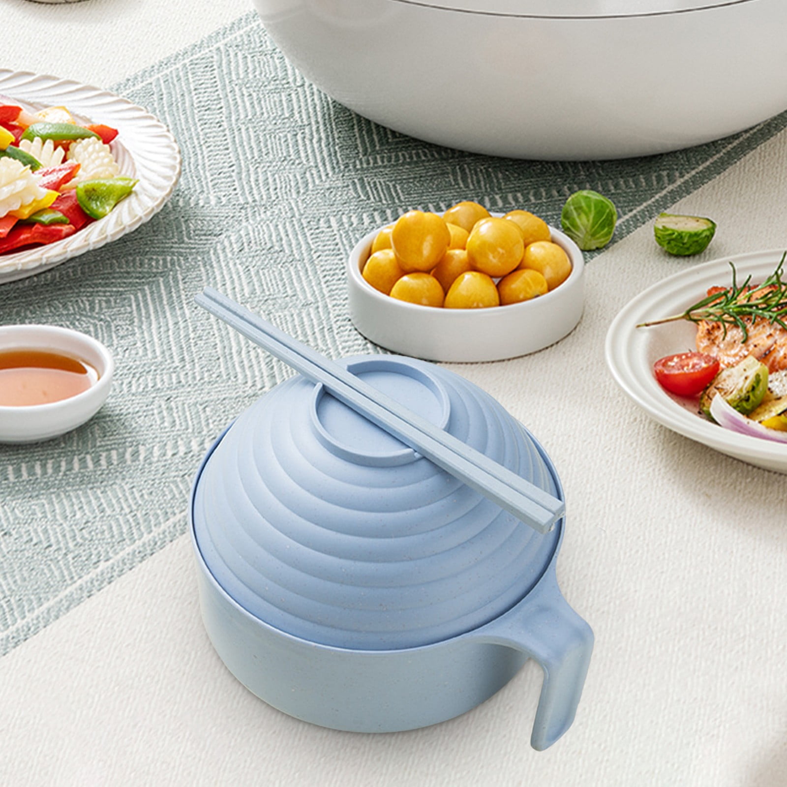 chaungfeng 5-Piece Microwave Ramen Bowl Set,Plastic Ramen Noodle Cooker ...