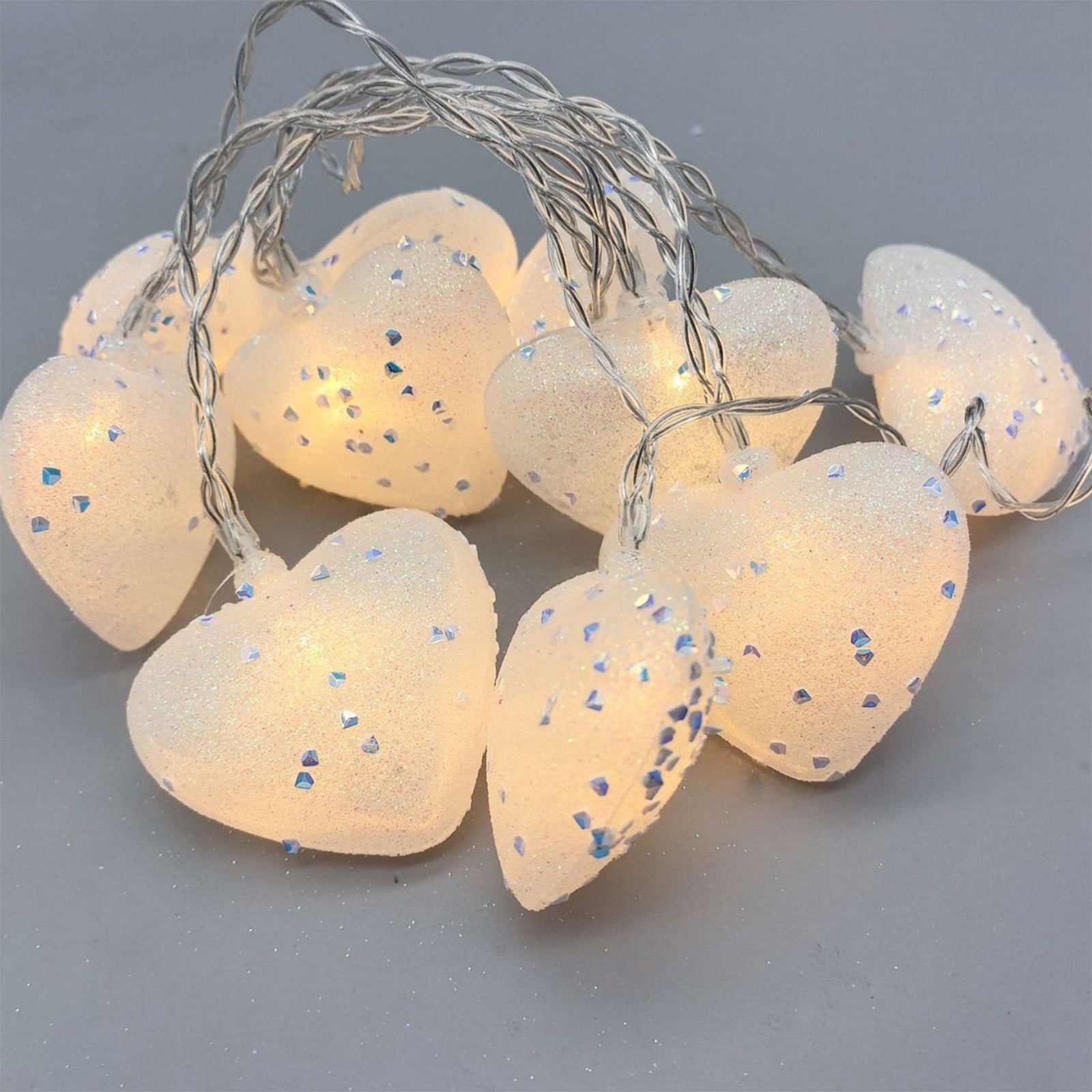 chaungfeng 65 Inch White Heart String Lights, Valentine's and Easter ...