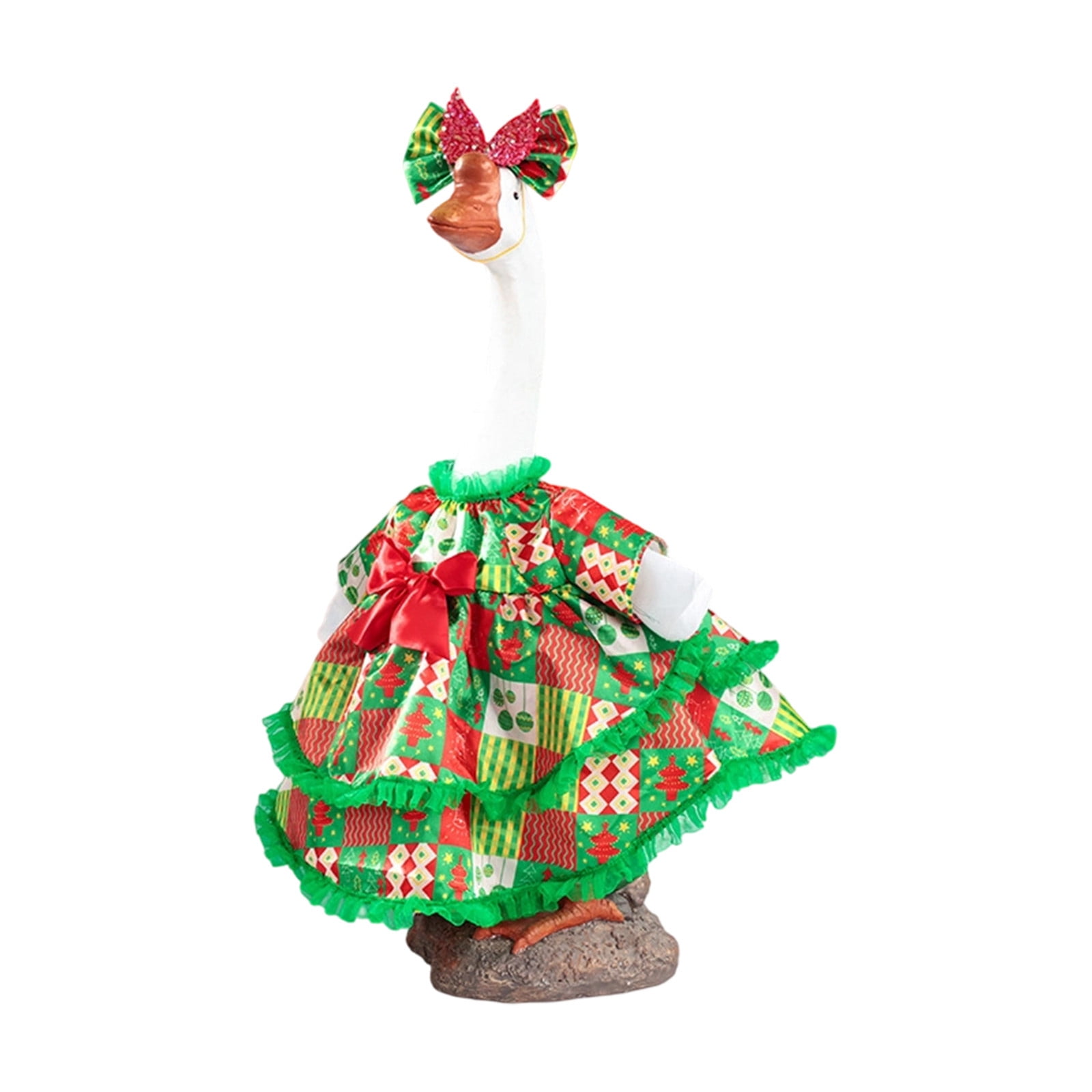 chaungfeng Christmas Goose Outfit for Lawn Decor, Red Green White ...